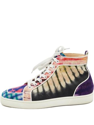 Christian Louboutin baskets montantes à imprimé tie dye - Rose
