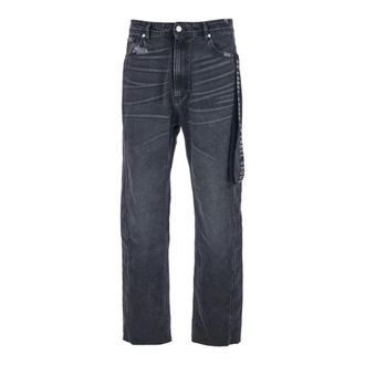 44 Label Group Jeans mit Logo-Patch auf der R&uuml;ckseite und Seitenriemen - - Jeans - Herren - Schwarzk - S