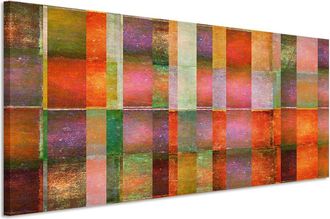Paul Sinus Art 150x50cm Leinwandbild auf Keilrahmen Hintergrund abstrakt bunt Wandbild auf Leinwand als Panorama