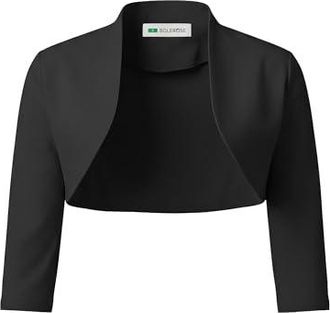 Bolerose Adaptés Bolero à Manches 3/4 (Noir, XXL)