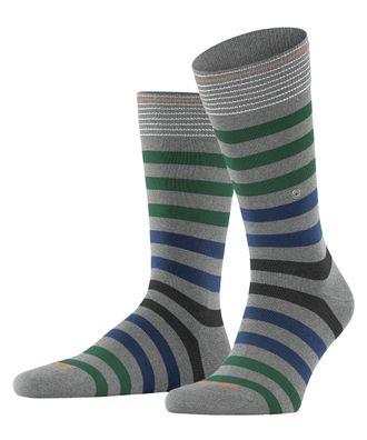 Burlington Herren Socken Blackpool M So Baumwolle gemustert 1 Paar, Grau Marengo 3391, 40-46