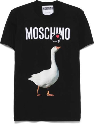 Moschino T-Shirt mit G&auml;nse-Print - Schwarz