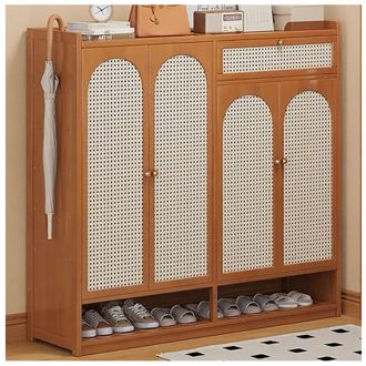 Generic Schuhbank,Landhausschrank mit T&uuml;ren,gro&szlig;es 7-st&ouml;ckiges Regal,freistehendes Regal f&uuml;r Eingangsbereich,Flur,Kleiderschrank,Schlafzimmer,Wohnzimmer