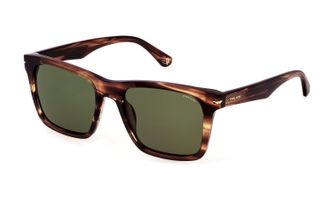 Police Herrenbrille, Glänzend gestreift, Braun, 53