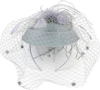 Generic Chapeau bibi pour femme avec serre-tête et noeud, gris, Taille unique