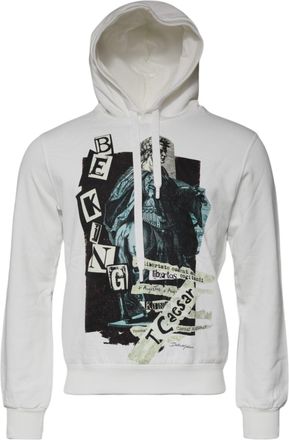 Dolce & Gabbana Mens Graphic Print Cotton Hoodie White Clothing
