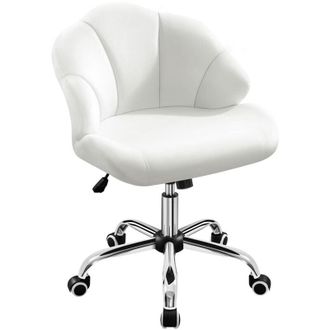 Yaheetech Yaheetech - Chaise de Bureau Ergonomique Fauteuil Coquillage avec Dossier R&eacute;glable en Hauteur Chaise Pivotante Fauteuil Maquillage pour Bureau Salon