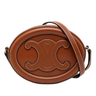 Celine Pre-owned Triomphe Oval Crossbody - Femme - Pre-owned - Brun - Taille: ONE Size