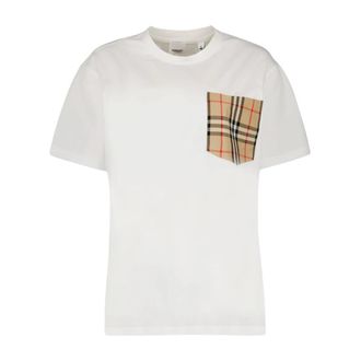 Burberry Vintage Check Pocket Tee - - Tops - Damen - Wei&szlig; - S