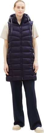 Tom Tailor Damen 1037486 Longstyle Puffer-Steppweste, 30025-navy Midnight Blue, XL