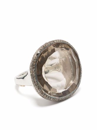 Rosa Maria bague cocktail orn&eacute;e de diamants et de topaze - Argent