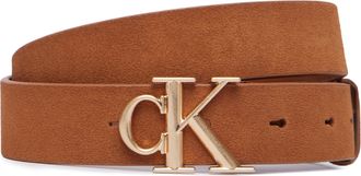 Calvin Klein Dameng&uuml;rtel Calvin Klein Round Ck Buckle Suede LV04F7144G Braun