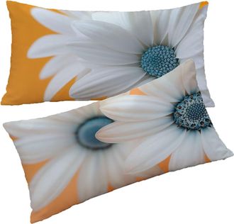 Generic Kissenbezug 40x60cm Beige Kissenbez&uuml;ge Blumen Kissenbez&uuml;ge Leinen Dekokissen Kopfkissenbezug Cushion Cover Unsichtbarer Rei&szlig;verschluss Weich und Beque