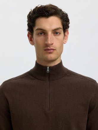 Selected Troyer SLHBERG HALF ZIP CARDIGAN NOOS Baumwolle, regular fit