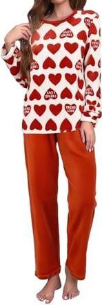 Generic Ensemble pyjama confortable &agrave; manches longues pour la Saint-Valentin 2026 pour femme, RD2., XXL