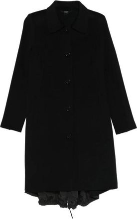 High Femme, Manteaux, Noir, Taille: 38 FR Manteau oversize en m&eacute;lange de laine avec ourlet &agrave; cordon de serrage