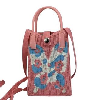 Generic Sac &agrave; bandouli&egrave;re tricot&eacute; pour t&eacute;l&eacute;phone portable avec boucle magn&eacute;tique, sac &agrave; bandouli&egrave;re carr&eacute; vertical en fibre de polyester, 12 x 18 cm avec sang