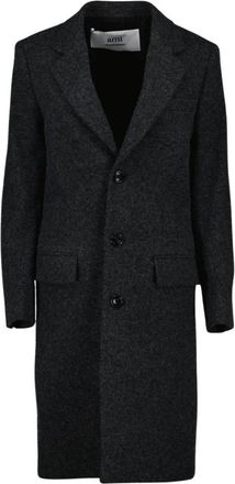 Ami Femme, Manteaux, Gris, Taille: 40 FR Manteau Laine Classique Unisexe Long