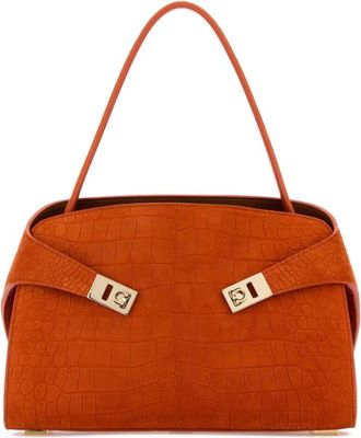 Ferragamo Femme, Sacs, Orange, Taille: ONE Size Sac bandouli&egrave;re moyen souple Hug