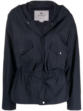 Woolrich veste &agrave; capuche &agrave; lien de resserrage - Bleu