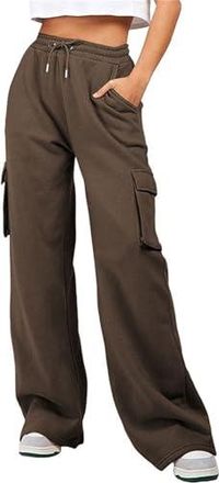 Generic Pantalon de surv&ecirc;tement ample pour femme - Pantalon de surv&ecirc;tement cargo pour femme - Jambe droite - Pantalon de surv&ecirc;tement cargo baggy plus pantalon
