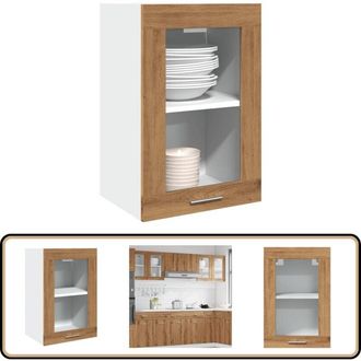 vidaXL Hängeschrank Glas Artisan-Eiche 40x31x60 cm Holzwerkstoff - Vidaxl