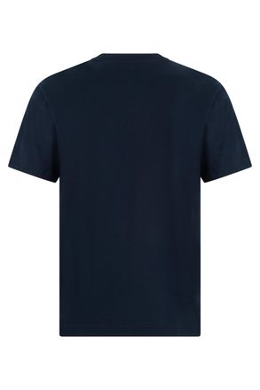 Burberry Mens T-Shirt With Embroidered Logo Navy Cotton T-Shirts And Polos