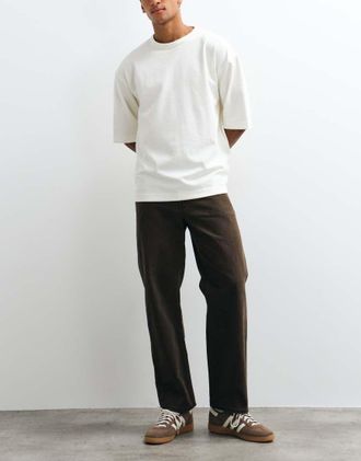 Selected Ray Jeans mit lockerer Passform in Braun