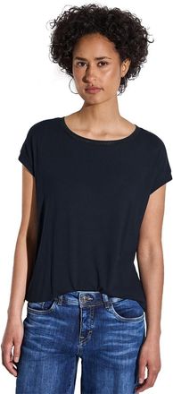 Street One Damen A323150 Shirt mit Dekortape, deep Blue, 42