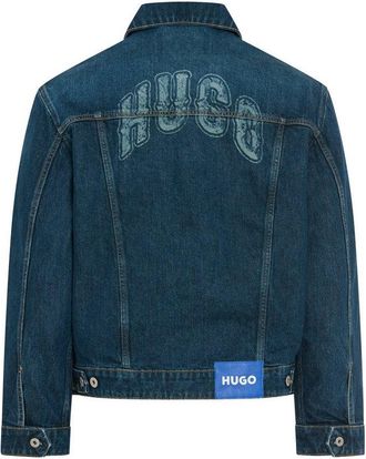 HUGO BOSS Jeansjacke Dex Regular Fit, Used-Effekte
