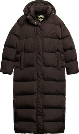 Superdry Damen Maxi Hooded Puffer Coat A4-gepolstert, braun (Coffee Bean Brown), 34