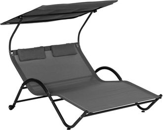 OUTSUNNY Balancelle de jardin 3 places grand confort toit inclinaison r&eacute;glable &eacute;pais coussins polyester acier &eacute;poxy gris