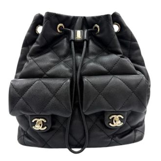 Chanel Pre-owned Matelass&eacute; Coco Mark Two-Pocket Backpack - - Pre-owned - Damen - Schwarzk - ONE SIZE