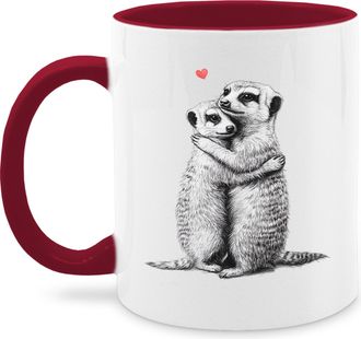 Shirtracer Tasse Tassen 325ml - Ich liebe dich Geschenke Erdm&auml;nnchen Paar Geschenk P&auml;rchen Geschenke Liebe I Paare Geschenk - 325 ml - Bordeauxrot - mit herz
