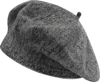 ZLYC Hiver Femmes Classique Francais Chapeau de Béret Couche Double(Gradient Black),Taille Unique