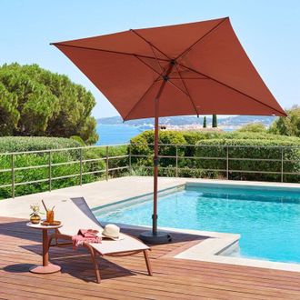 Hesperide Parasol droit rectangulaire inclinable Loompa 3x2m acajou - Hesp&eacute;ride