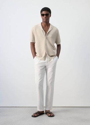 Mango Chemise coton bowling sable - Homme - XXL - MANGO MAN