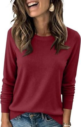 Generic Pull Femme Chic Et Elegant Haut WomenS Mode Rouge Oversize Hiver Taille Blanc Chaud Cachemire Pulls, Gilets Et Sweats Laine Vetement Long Noir Pulls V