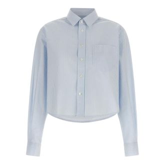 Ami Gekreuztes gestreiftes Hemd - - Blouses & Shirts - Damen - Blau - 2XS