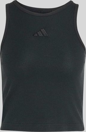 adidas Cropped Tanktop aus Baumwoll-Mix in Feinripp