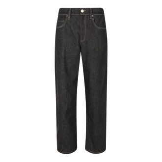 Brunello Cucinelli Jean Droit Mi-Taille - Femme - Jeans - Noir - Taille: 40 FR