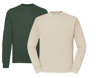 Fruit Of The Loom Herren 62-202-0 Set-IN Sweatshirts 1er/2er - 1x Flaschengr&uuml;n, 1x Natural & 1x HLKauf Block - Gr&ouml;&szlig;e: XXL