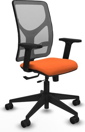 Piqueras y Crespo B&uuml;rostuhl f&uuml;r Lendenwirbels&auml;ule, verstellbar, mit 2D-Armlehnen, ausgestattet mit Syncro/Traslack und Schneideschaum, mit Rollen 65 mm, Nylon, Grau/Ora