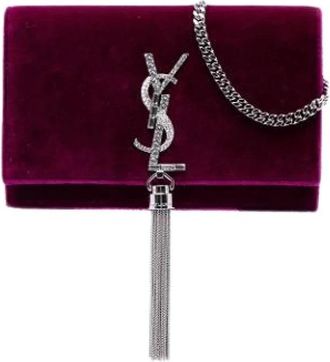Saint Laurent Pre-owned Kate Velvet Shoulder Bag - - Pre-owned - Damen - Lila - ONE SIZE