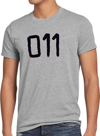 style3 011 Eleven Herren T-Shirt Elfi Jane Hopper Tattoo, Gr&ouml;&szlig;e:L, Farbe:Grau meliert