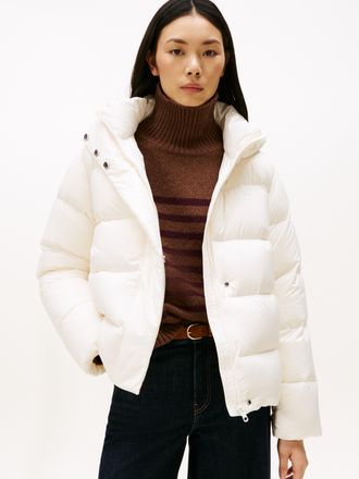 Tommy Hilfiger Steppjacke TOMMY HILFIGER MODERN DOWN REG JACKET, Damen, Gr. XXL (44), ivory silk, Steppware, Obermaterial: 100% Polyester, unifarben, Jacken Steppjac