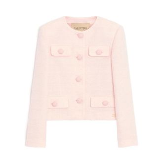 Valentino Tweed Jacke - - Jackets - Damen - Rosa - S
