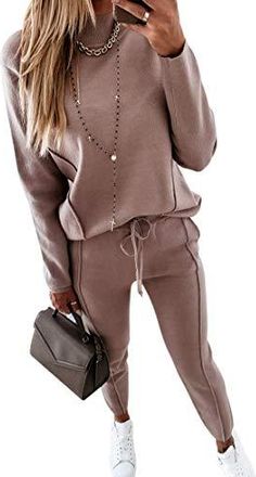 Onsoyours Femmes 2 Pi&egrave;ce Surv&ecirc;tement Ensemble Sportswear Hoodie Sweats Longues Zipper Top + Pantalon Joggers Combishorts De Sport Combinaisons Yoga Sport Combin