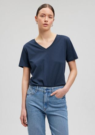 Mavi Damen V-Neck T-Shirt, Mood Indigo, L