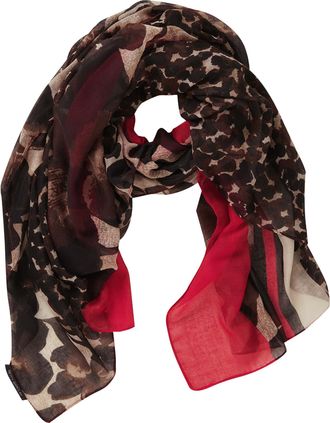 Betty Barclay Damen Basic-Schal mit Blumenprint ACC, Brown/Red